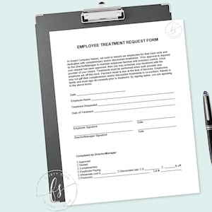 Employee Treatment Request Form | Salon | Spa | Business Essentials ...