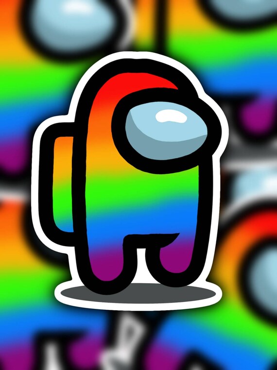 Rainbow Among Us Character 2.5x3 | Etsy