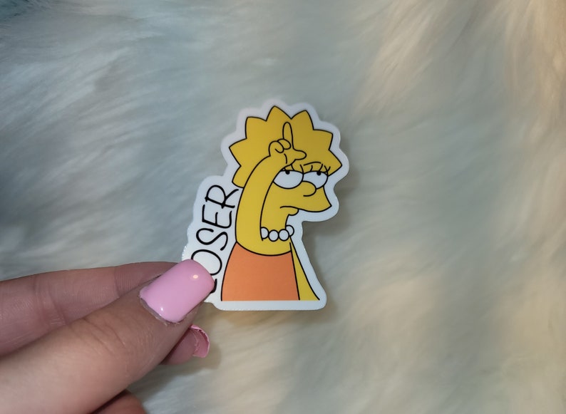 LOSER Lisa Simpson Sticker. 2in Wide by 2.5in Tall - Etsy