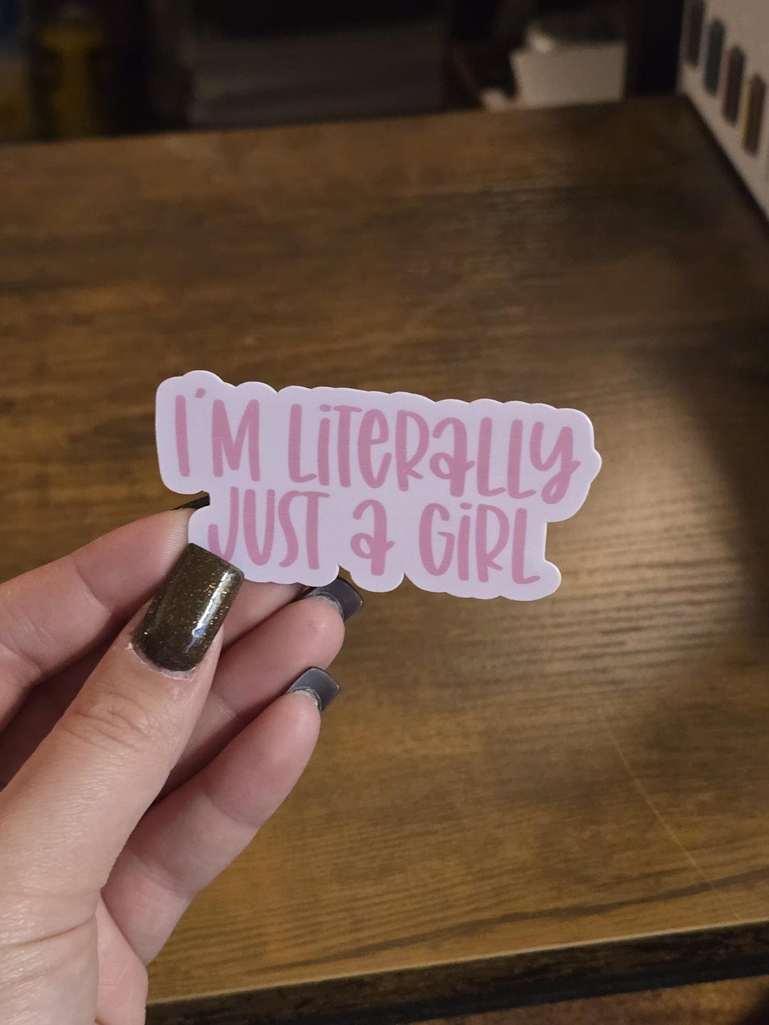 I'm Literally Just A Girl Glossy Vinyl Sticker (3" X 1.25") - Etsy