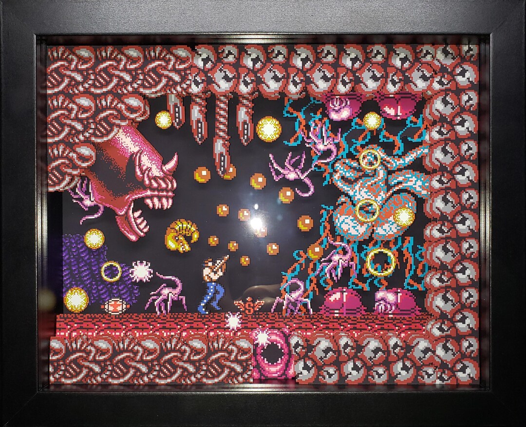 Contra, "alien's Lair" Stage 8 | Diorama | Shadow Box | 3D Pop Art - Etsy