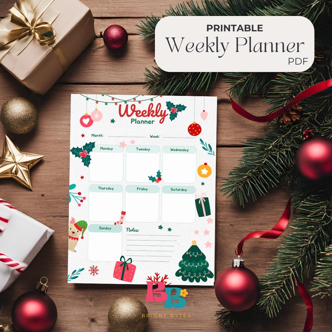 Christmas Weekly Planner Printable, Holiday Planner Printable ...