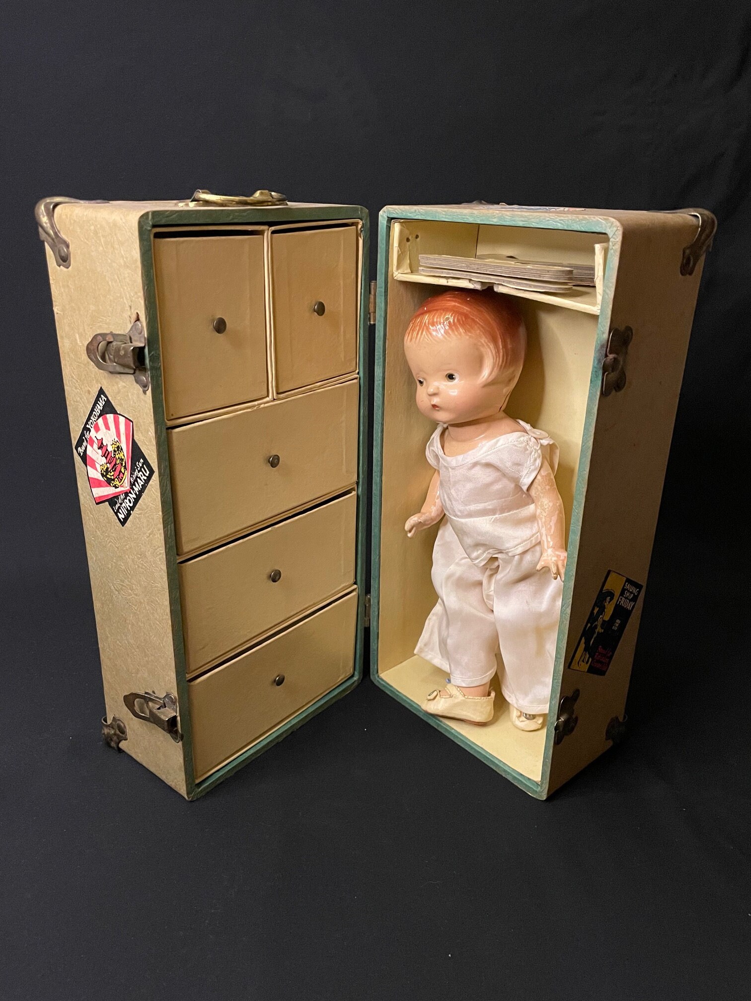 RARE Late 1920s Early 1930s Patsy Jr. Doll With Travel Trunk, Clothes ...