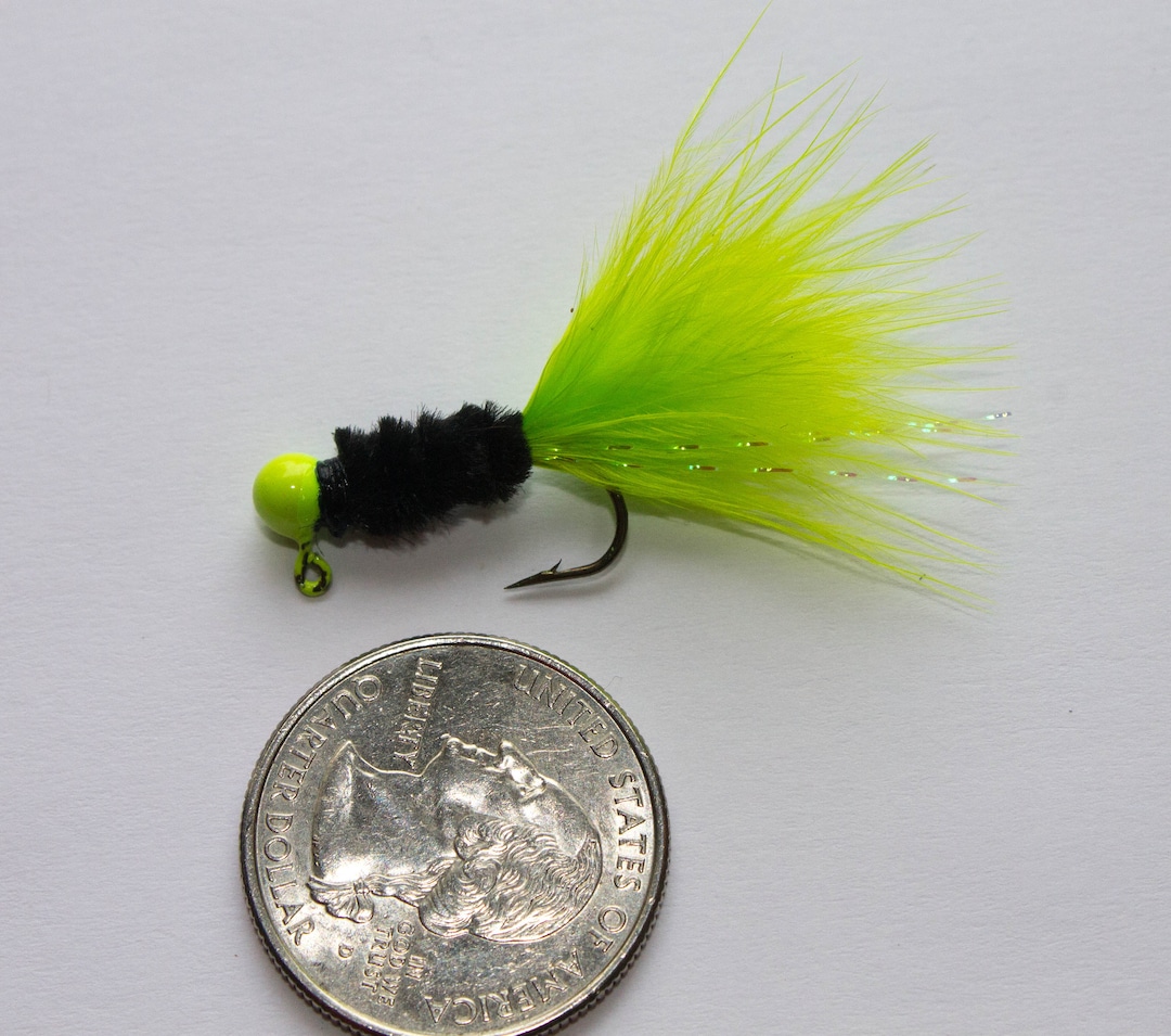 5pk Chartreuse & Black Marabou Jigs - Etsy
