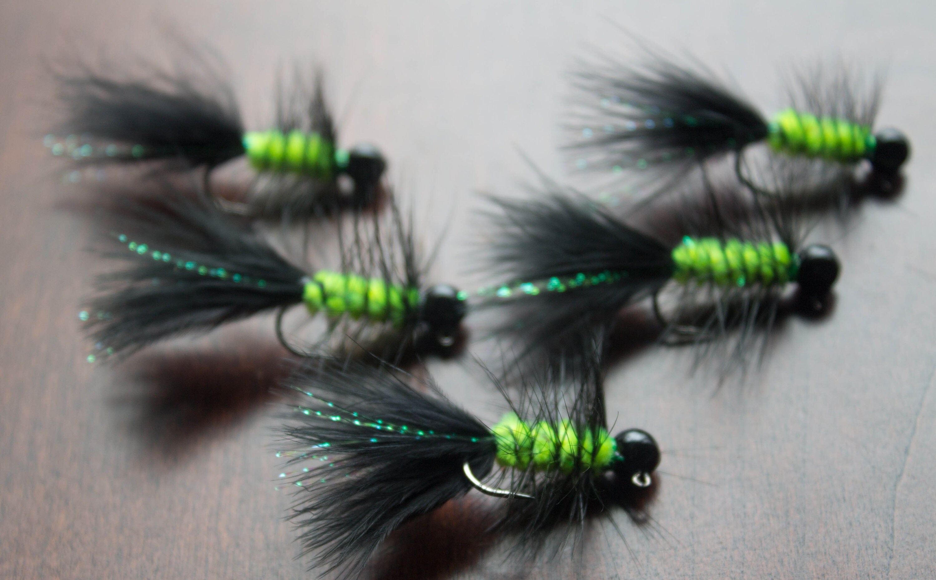 5pk Chartreuse & Black Wooly Bugger Crappie Jigs - Etsy