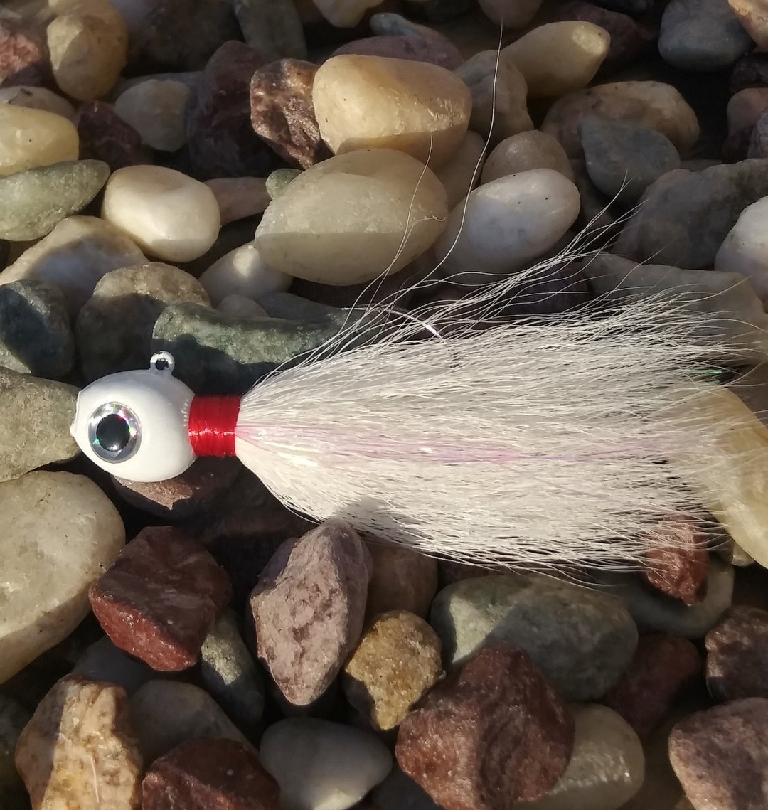 White Bucktail Jig - Etsy