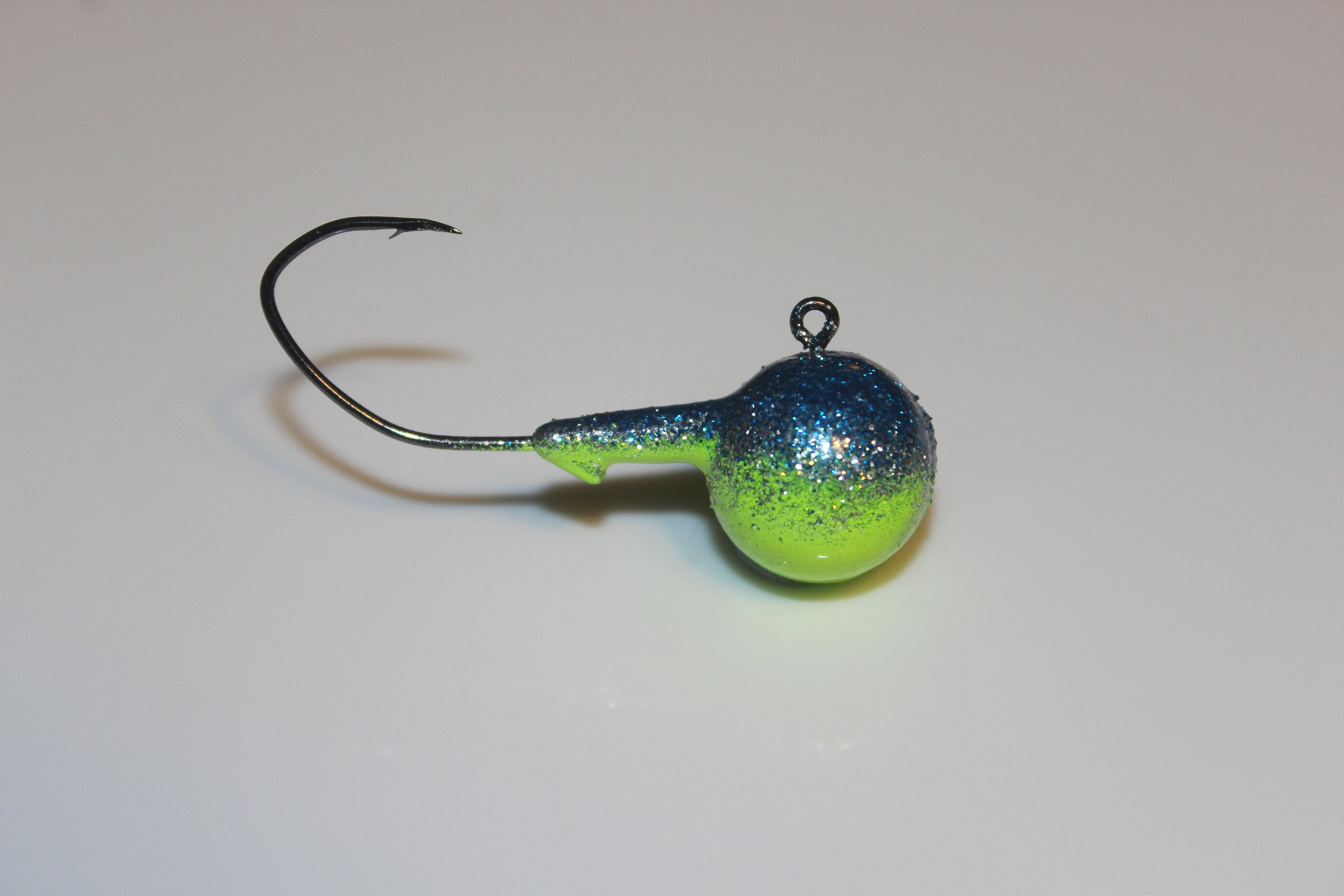 3 Pk Chartreuse & Blue Ice Round Head Jigs - Etsy