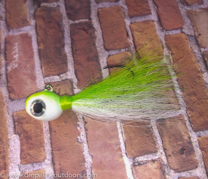 Chartreuse & White Bucktail Jig - Etsy