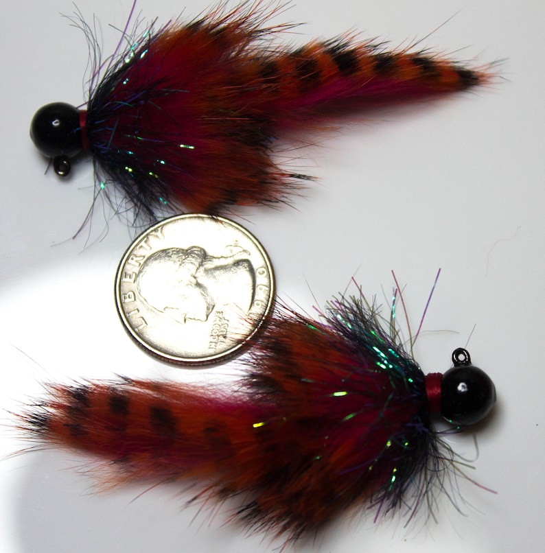 2 Pk. Black and Red Rabbit Hair Steelhead Twitch Jigs - Etsy