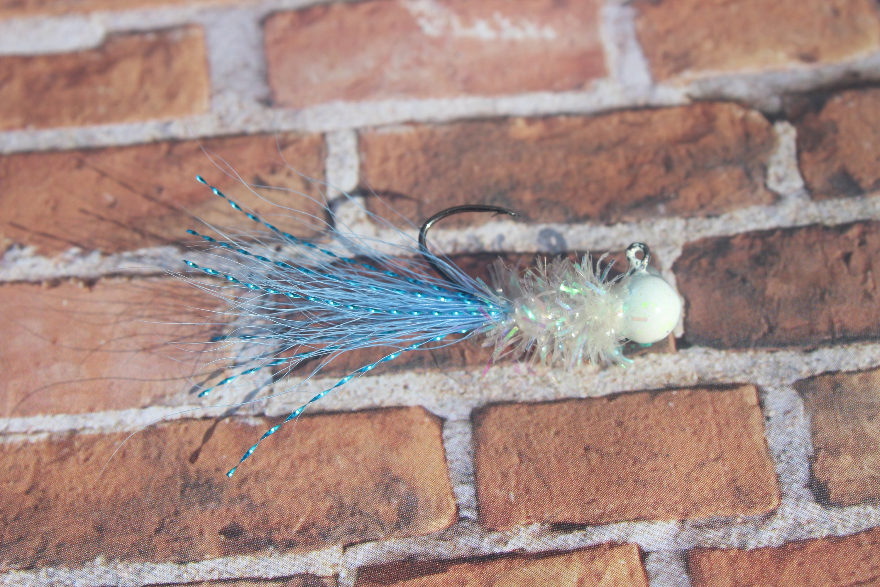 5pk White & Blue Bucktail Crappie Jigs - Etsy