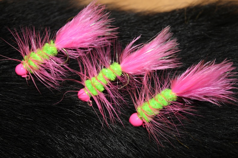 5pk Chartreuse & Pink Crappie Jigs - Etsy