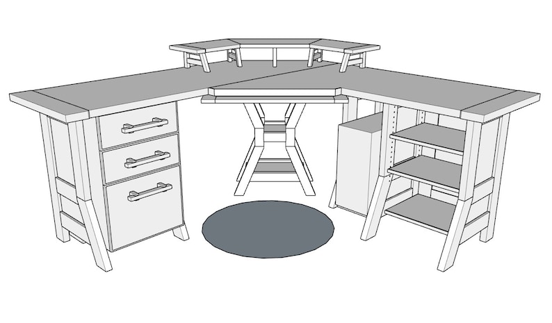 Plans & Build Guide For:kx Computer Desk - Home Office / Gaming Desk ...