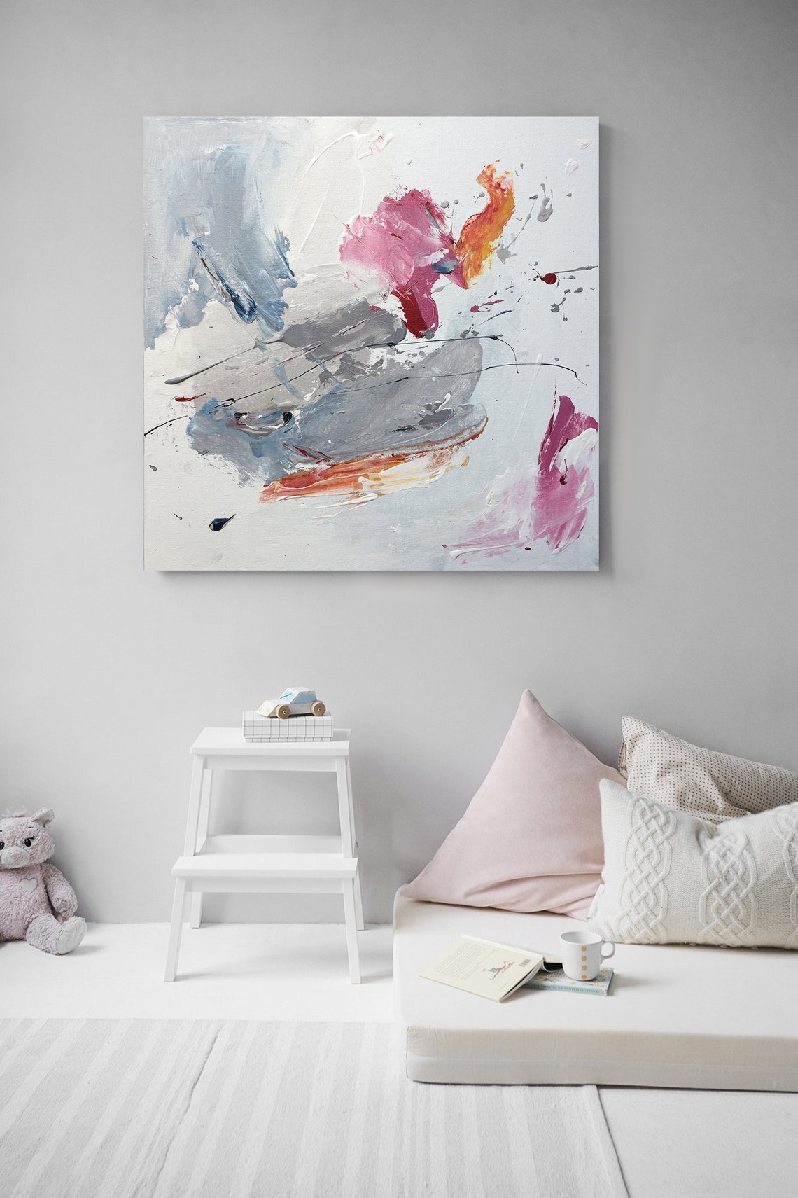 Abstract Print Print on Canvas Square Printabstract Art - Etsy