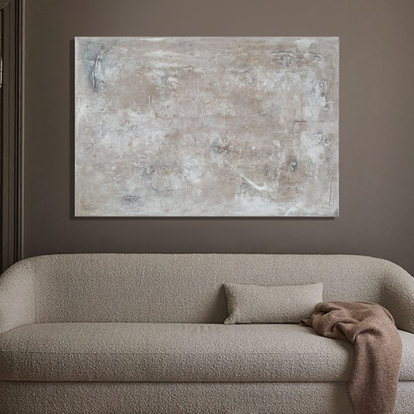 Large Minimalist Neutral Artwork - Etsy