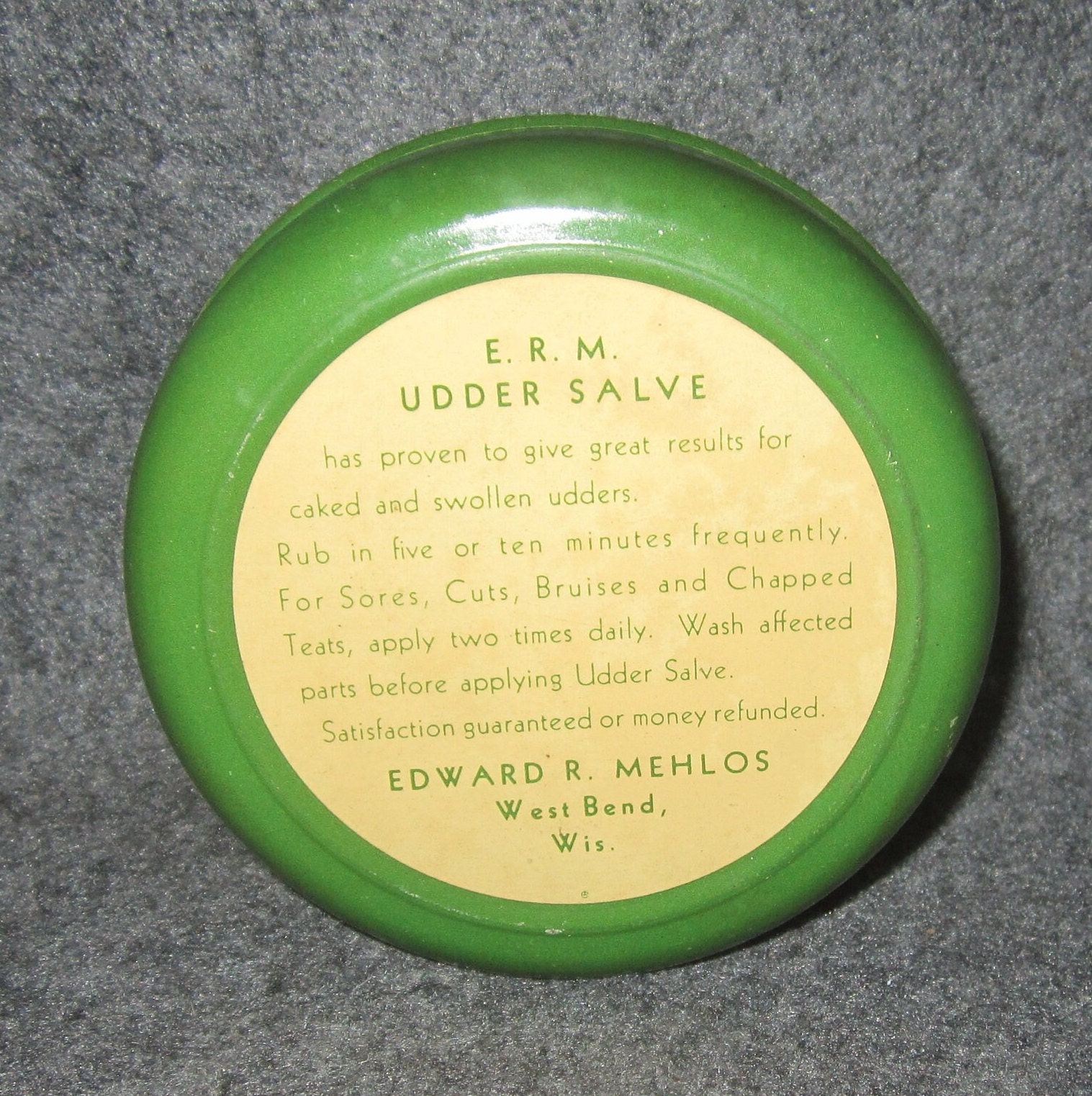 Antique Advertising Veterinary Medicine Tin Edward R. MEHLOS UDDER ...