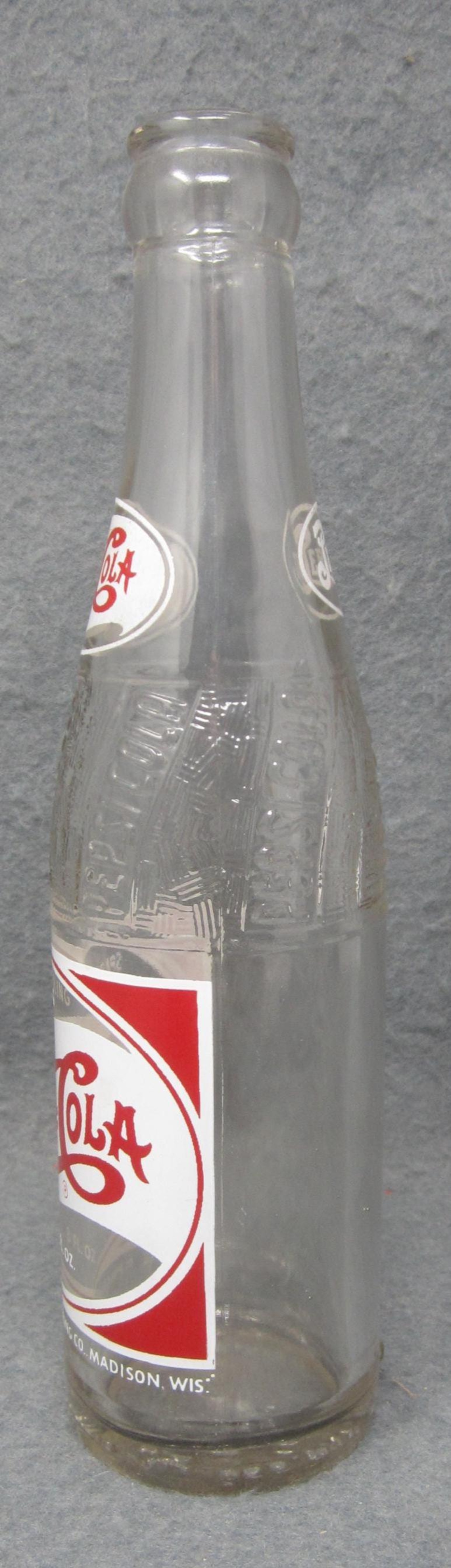 1940s Pepsi Cola Double Dot 8 Ounce ACL Soda Bottle Madison, Wisconsin ...