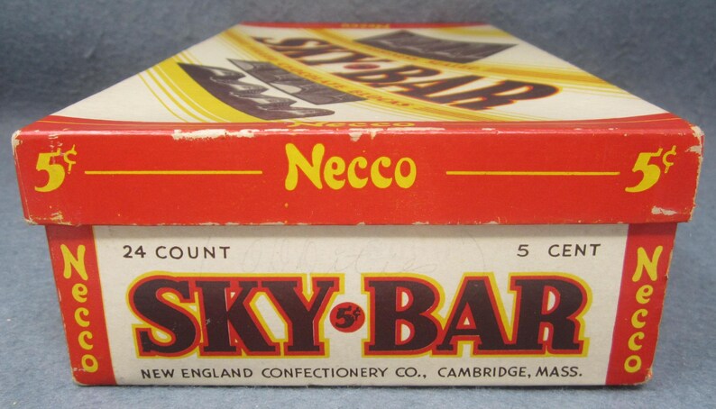 OLD NECCO Sky Bar 24 Count 5 Cent Candy BOX New England Confectionery ...