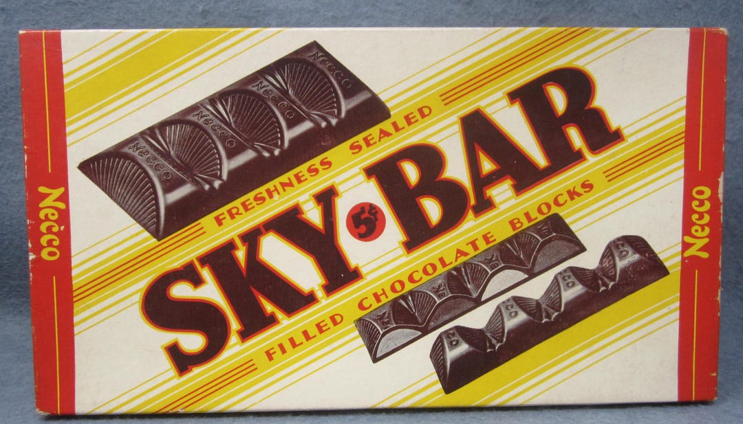 OLD NECCO Sky Bar 24 Count 5 Cent Candy BOX New England Confectionery ...