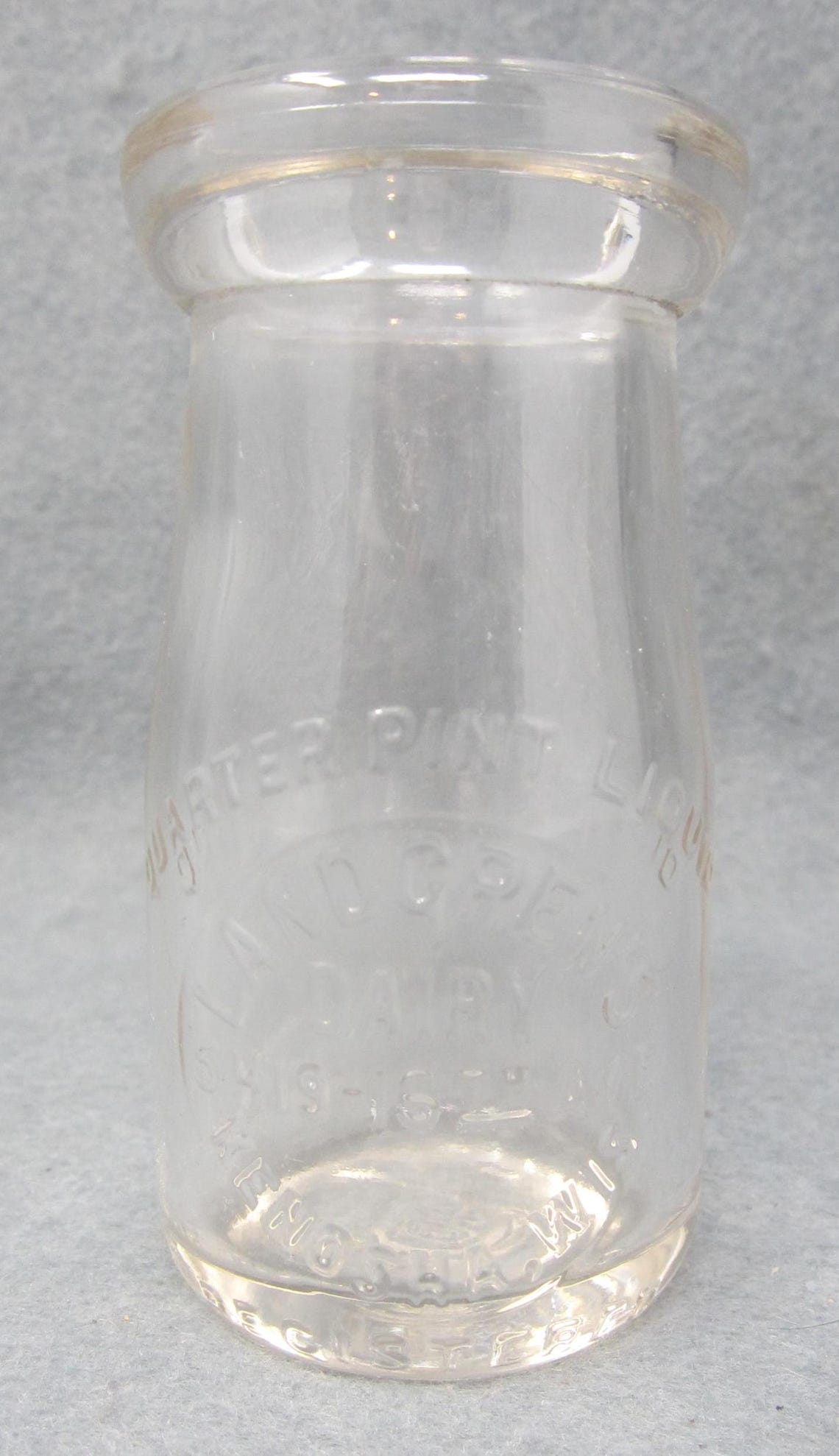 Rare Quarter Pint Landgren's Dairy Milk Cream Bottle Kenosha, Wisconsin ...