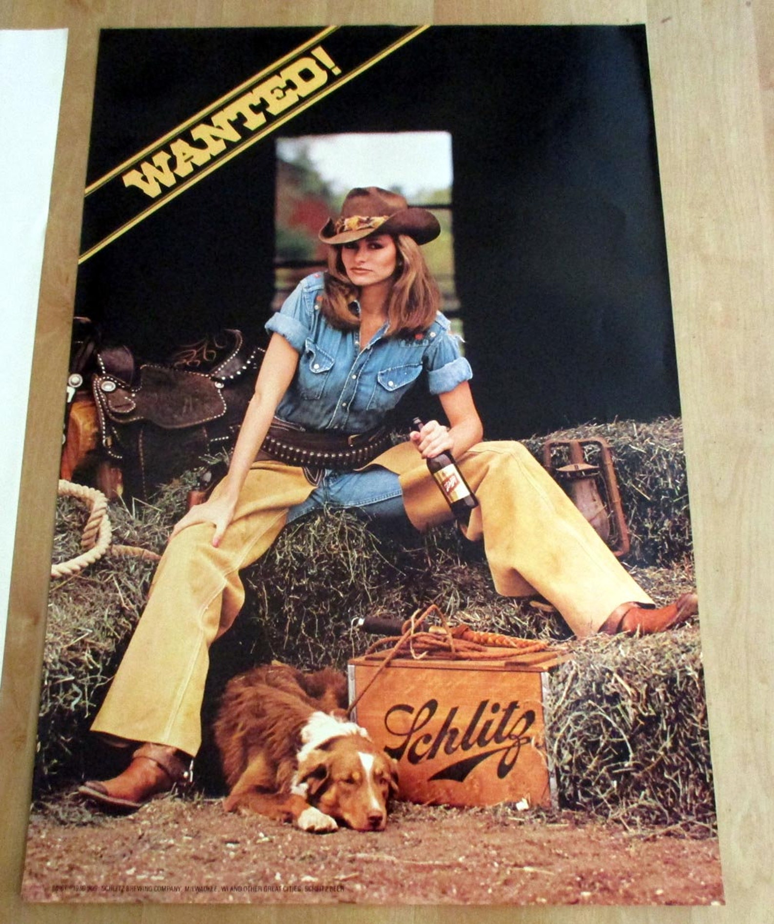 1980 Joseph Schlitz Beer Advertising Poster "wanted" Australian ...