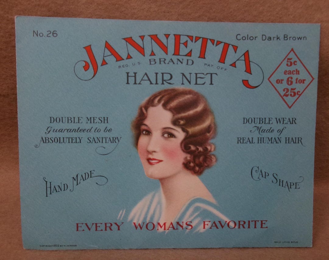 Antique 1933 New Old Stock JANNETTA Brand Dark Brown Hair Net No.26 - Etsy