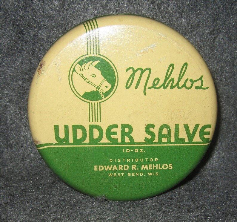 Antique Advertising Veterinary Medicine Tin Edward R. MEHLOS UDDER ...