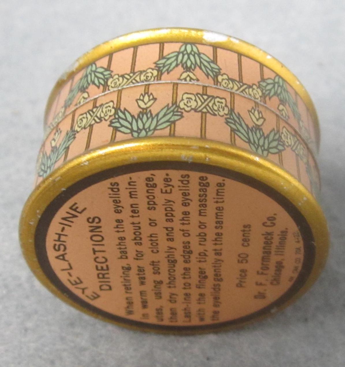 1916 Antique Eye-lash-ine Eyelash Remedy Tin by Dr. F. Fromaneck ...