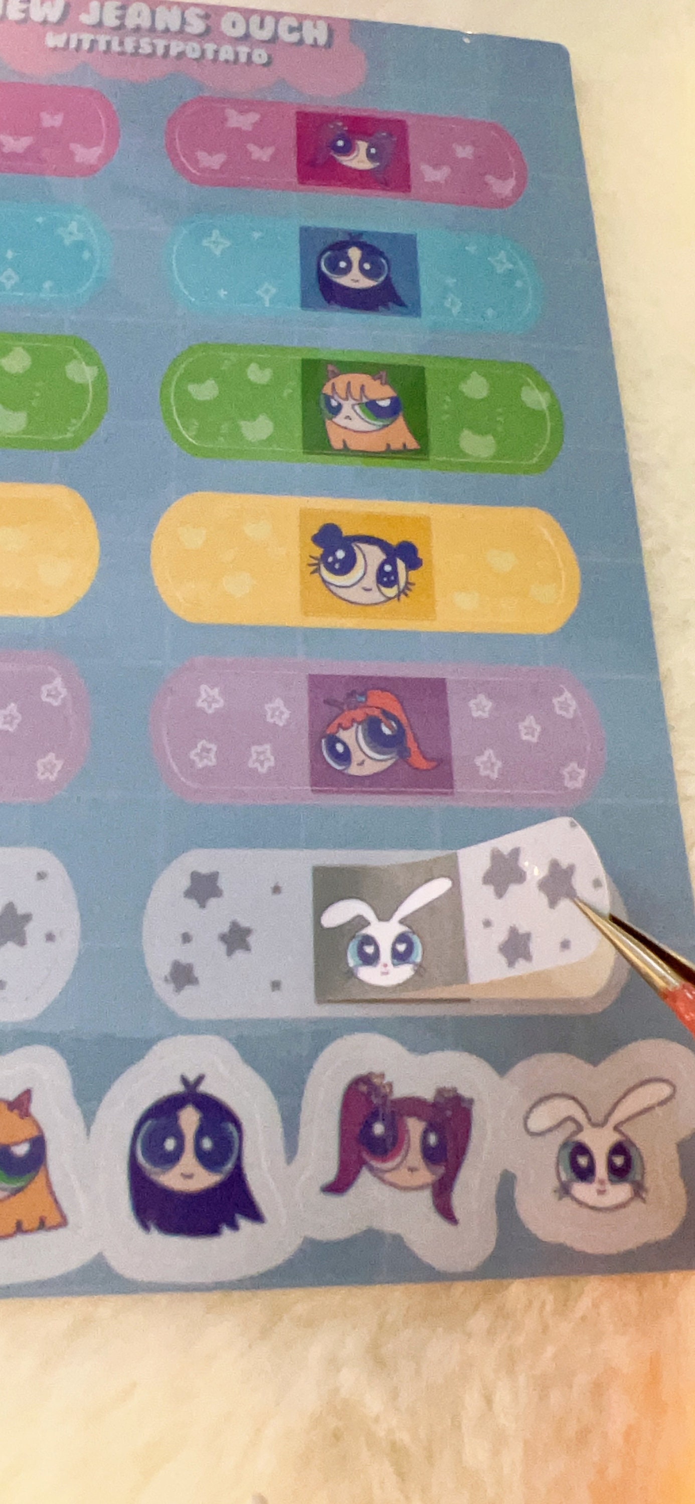 NWJNS New Jeans Ouchie Band Aid Sticker Sheet - Etsy
