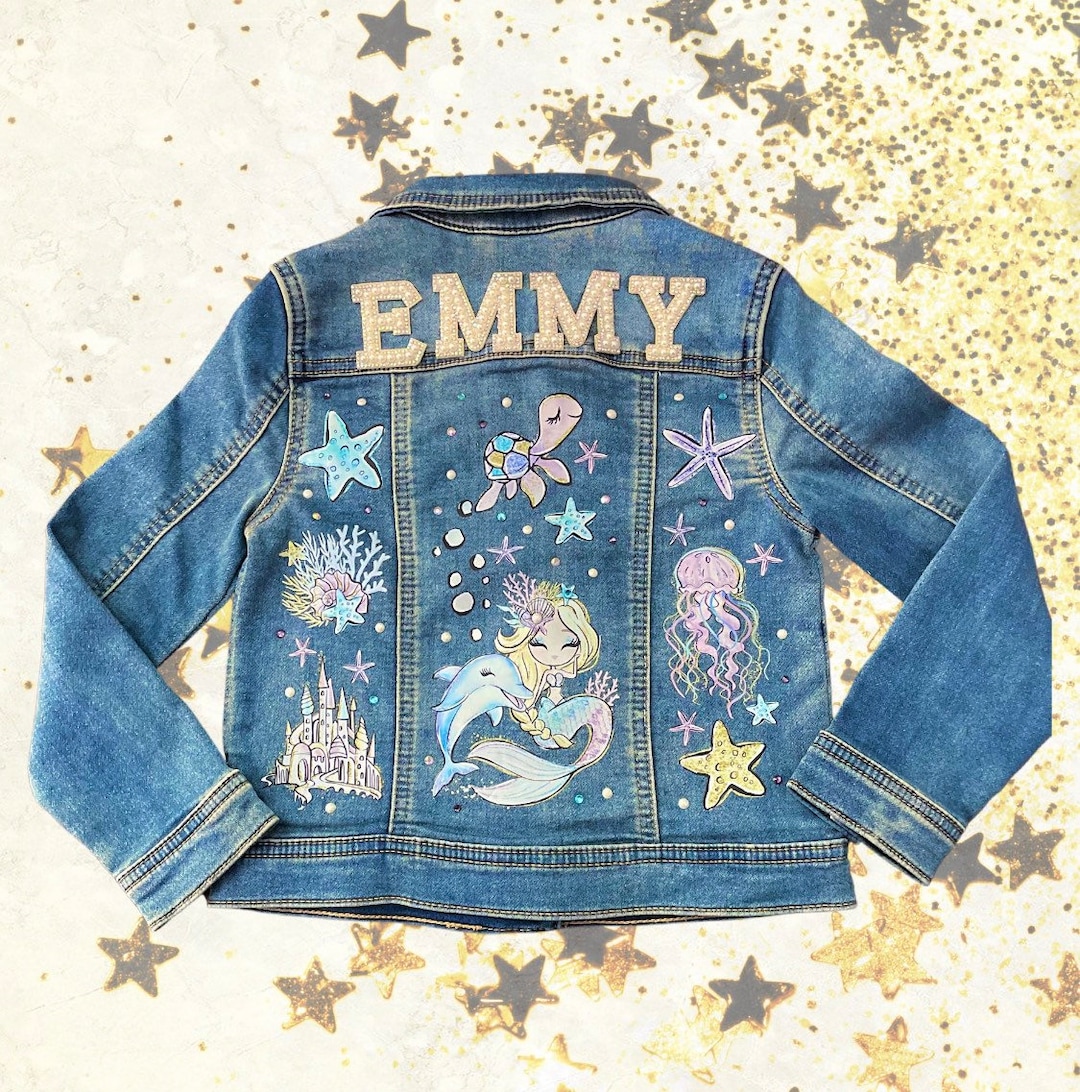 Girls Personalized Denim Jacket Letter Jacket Name Patch Jacket Toddler ...
