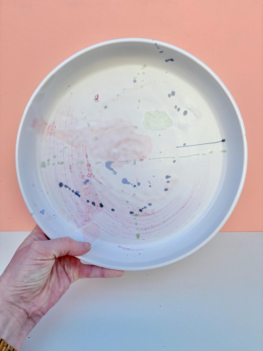Large Ceramic Splatter Platter - Etsy