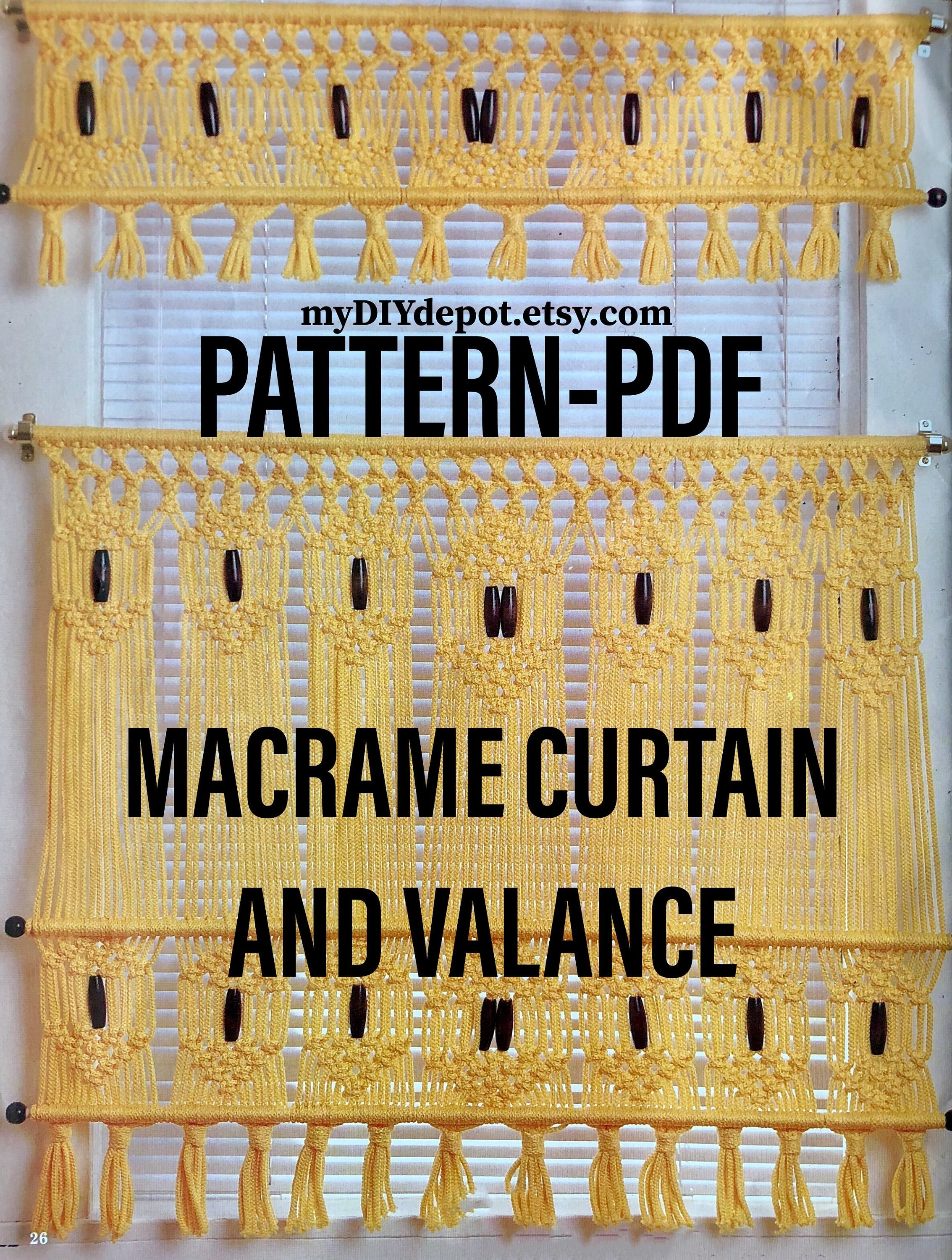 Vintage Macrame Curtain & Valance Pattern PDF Only Immediate - Etsy