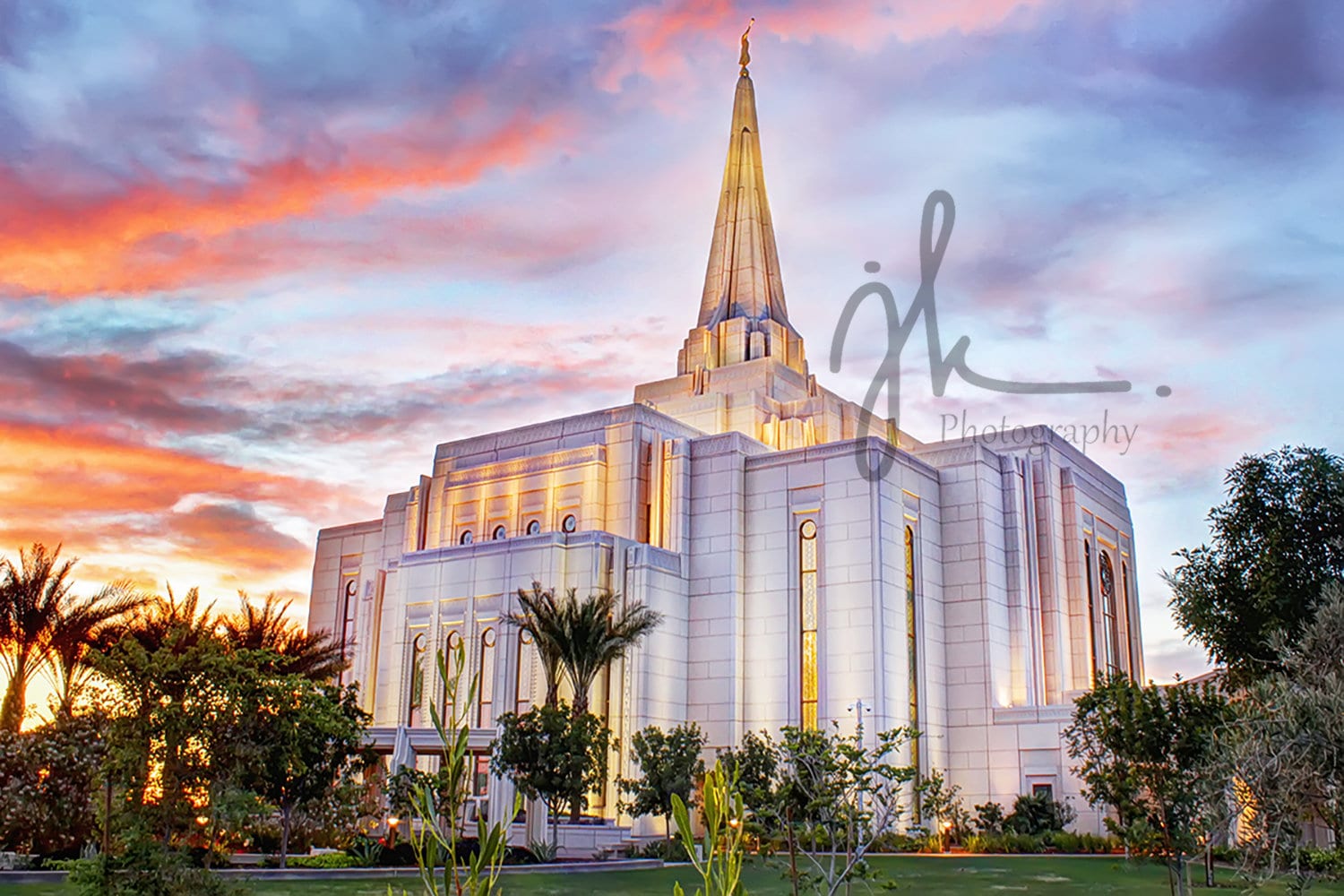 Gilbert Arizona LDS Temple at Sunset -- Temple Wall Art -- Mormon Art ...