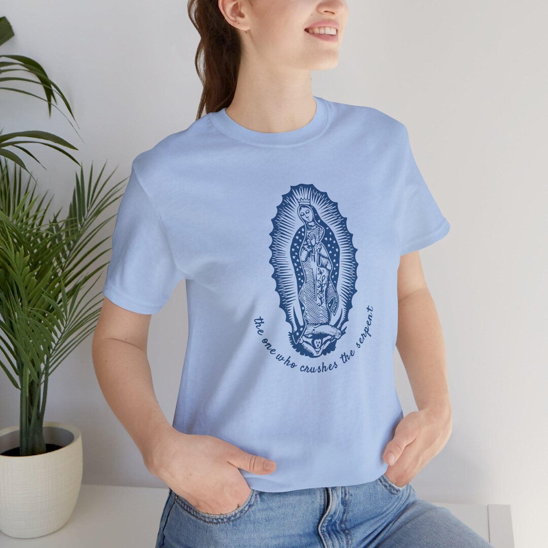 Catholic Virgin Mary Monochromatic Tee, Marian Devotee Shirt, Religious ...