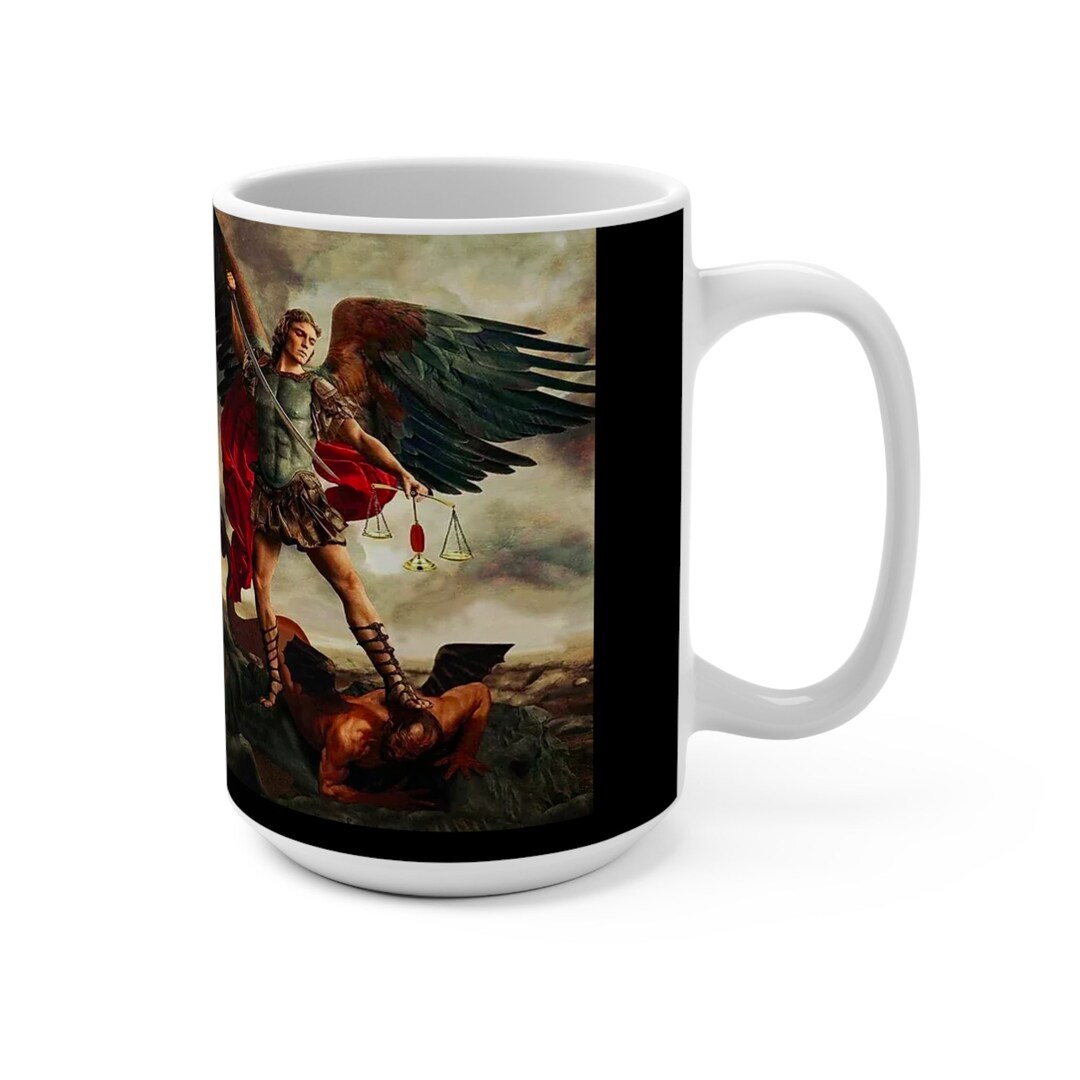Religious Coffee Mug, St Michael the Archangel Prayer Mug, Christian ...
