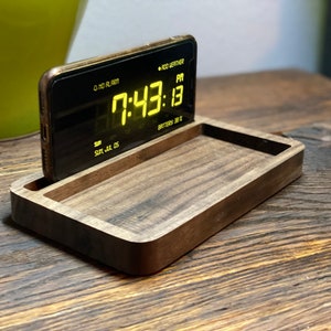 Wood Tray Smartphone Stand Catchall Personalize iPhone - Etsy