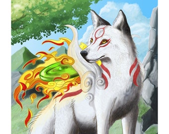Okami Amaterasu Flower Trail Solar Flare Matte Art Print - Etsy