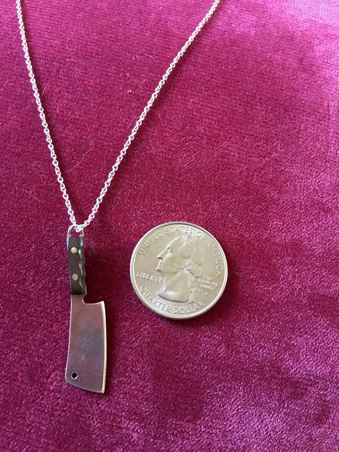 Miniature Meat Cleaver Pendant Necklace - Etsy