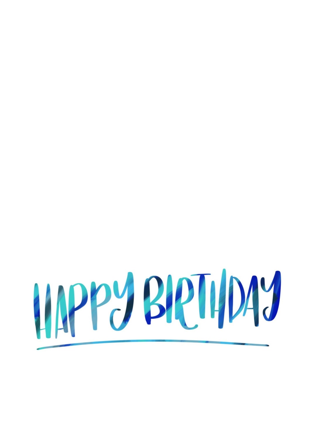 Blue Happy Birthday Card- DIGITAL DOWNLOAD - Etsy