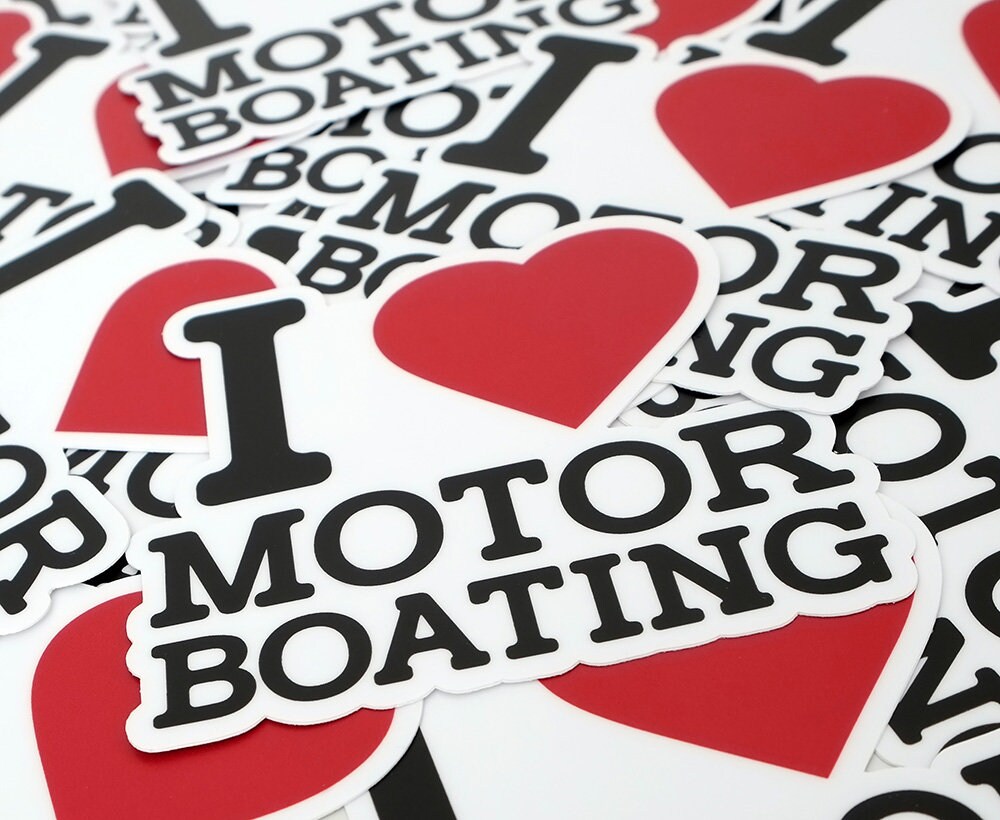 Funny Boat Stickers I Love Motor Boating Sticker Cooler | Etsy