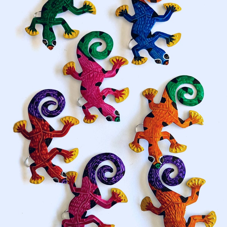 Gecko Decoration Wall Art Unique Rainbow Gecko Metal Wall Decor Mexican ...