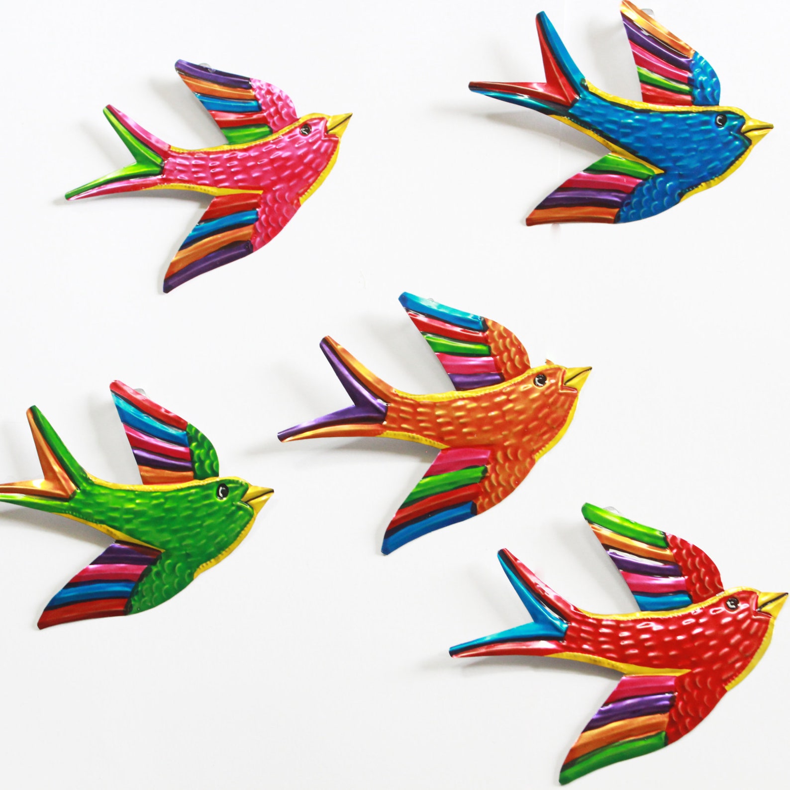 Colorful Metal Bird Bird handmade ornament Metal bird | Etsy