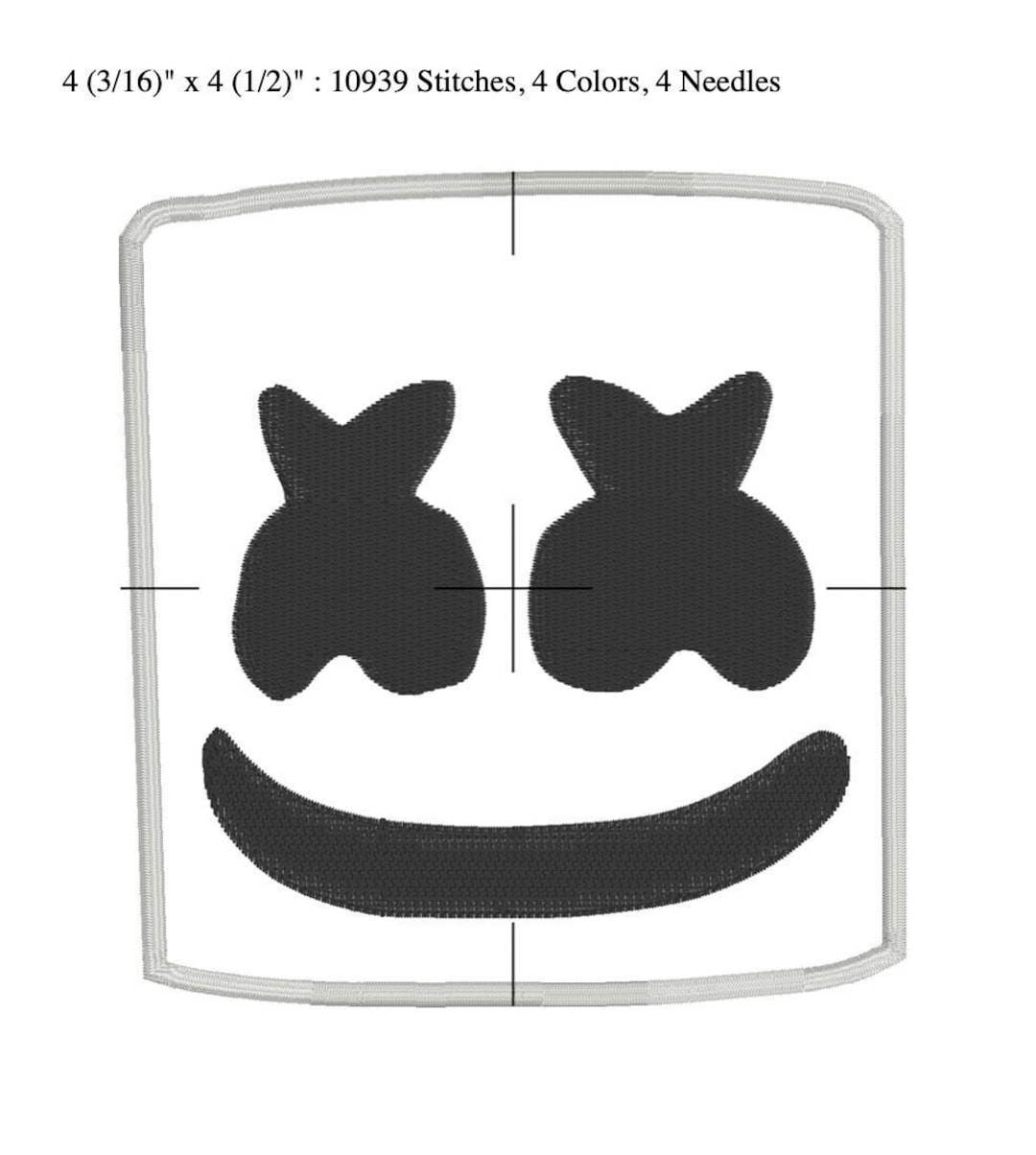 DJ Marshmello Applique Embroidery Design W/ Fill Details - Etsy Canada