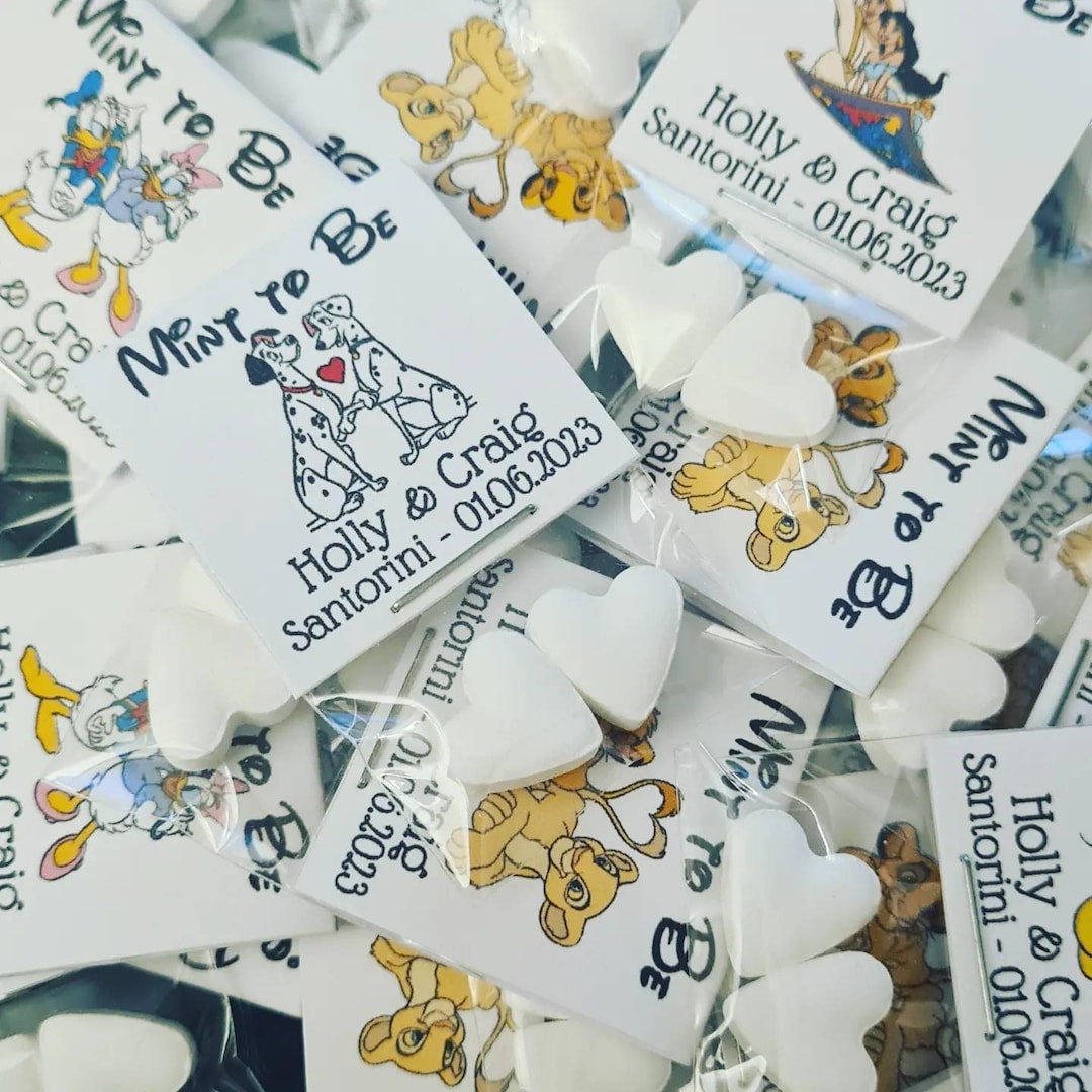 Fantastic Personalised Disney Mint to Be Disney Couples Wedding Favours ...