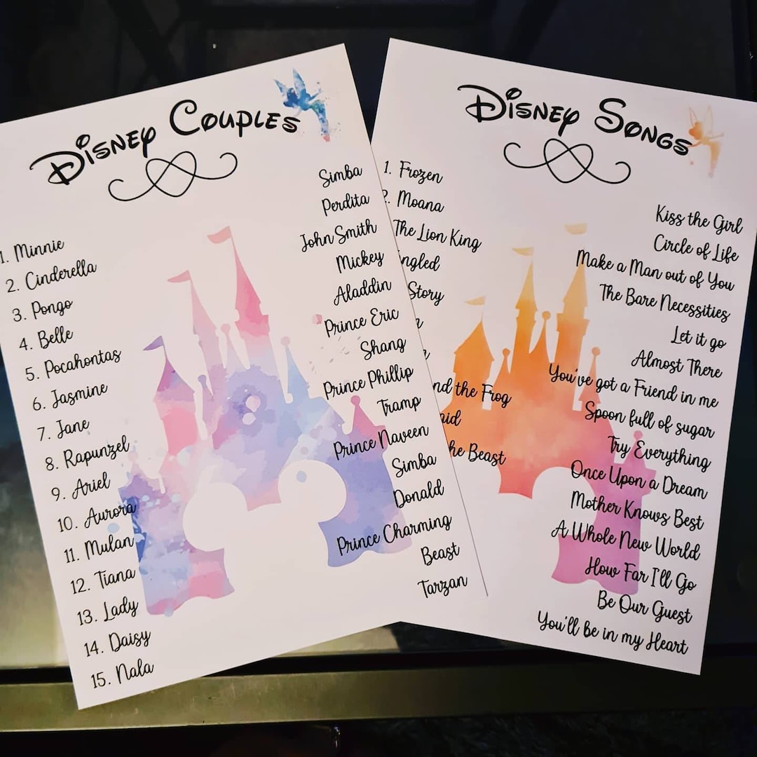 Disney Theme Hen Do Party Game, Wedding Game, Great Party Extras - Etsy UK