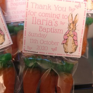 Flopsy Bunny / Peter Rabbit Christening / Baptism Favours Pack of 15 ...