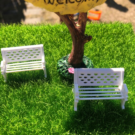 Fairy Garden Miniature Set of Two Park Benches Fairy Garden - Etsy