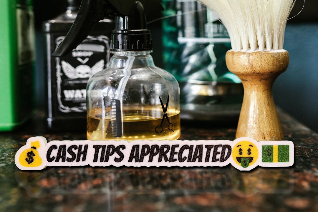 3D Cash Tips Appreciated Sign, Cash Tips Appreciated Sign for Barber ...