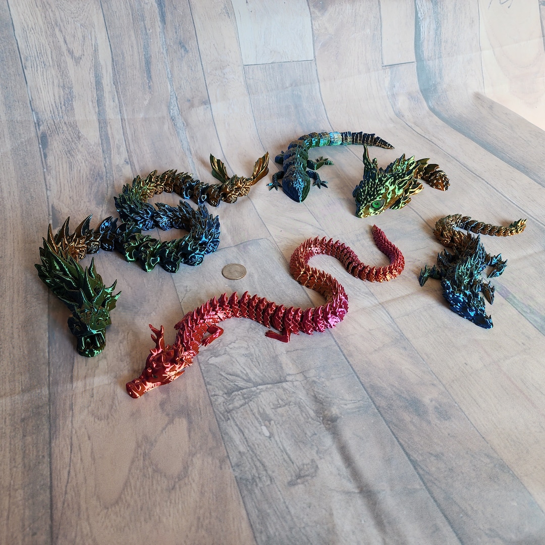 Articulating Dragons 3D Printed Toys Fidget Sensory Dragon - Etsy