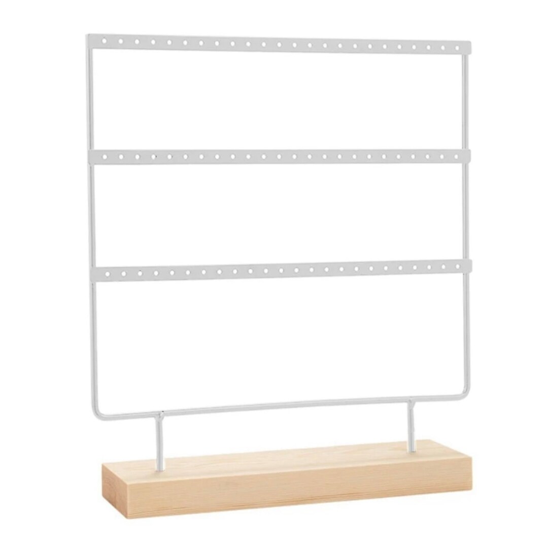 Earring Stand 3 Tier Wood and Metal Earring Stand - Etsy