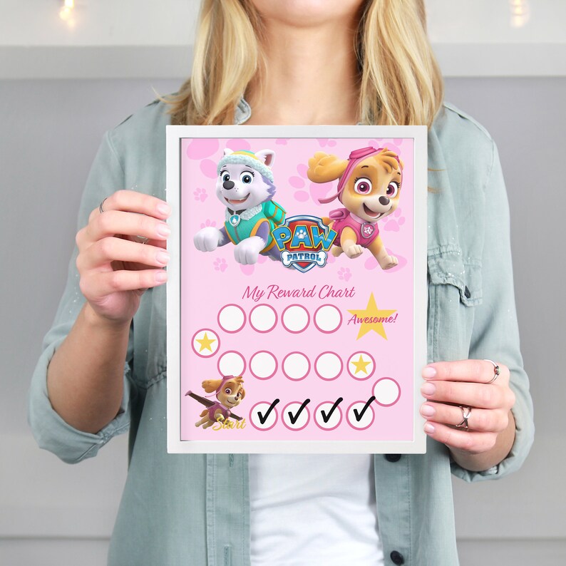 Digital Paw Patrol Skye Potty Training Chart and Reward Chart | Etsy